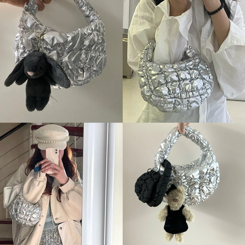 (พร้อมส่ง) กระเป๋า Cos Quilted Micro Bag สี Black/Lilac/Silver/Green ...