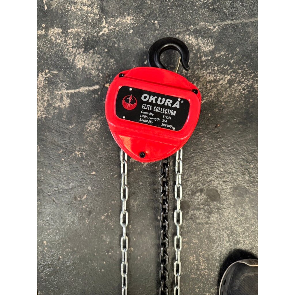 รอกโซ่ 1 ตัน Chain Block ยี่ห้อ OKURA รุ่น E-OKE-CB0103 | Shopee Thailand