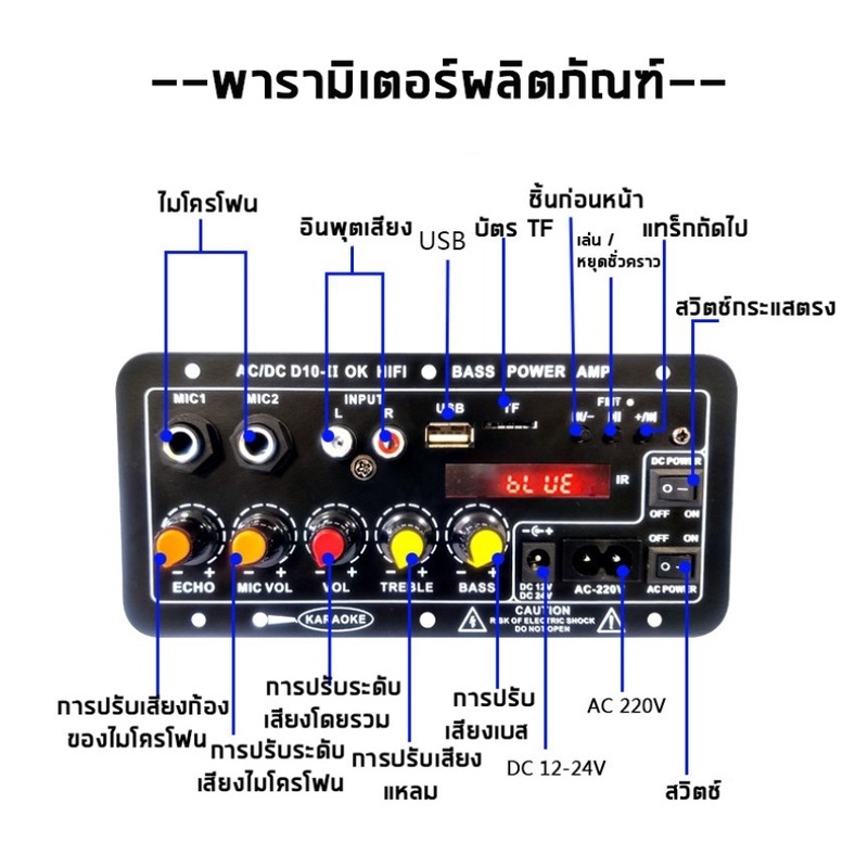 แอมป์บลูทูธ 12V/24V/220V แอมป์จิ๋ว 900w 2ch ขยายเสียง แอมป์เบส โมแรงๆ แอมป์จิ๋วบลูทูธ | Shopee ...