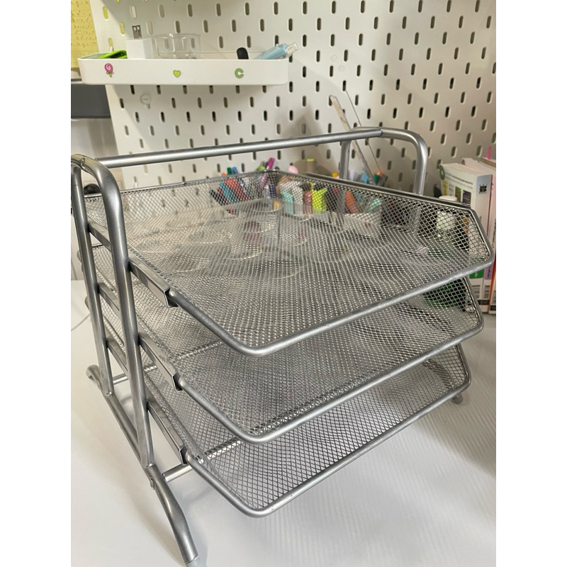 (มือสอง) ชั้นวางเอกสาร ikea File rack 3 ชั้น สำหรับใส่กระดาษ A4 จัด ...