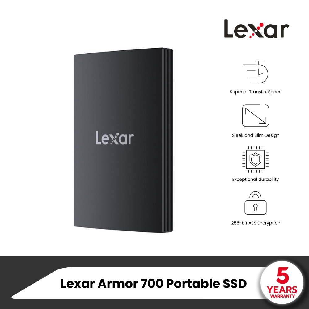 Lexar ARMOR 700 Portable SSD 1TB (เอสเอสดีพกพา) USB 3.2 Gen2x2 Read ...