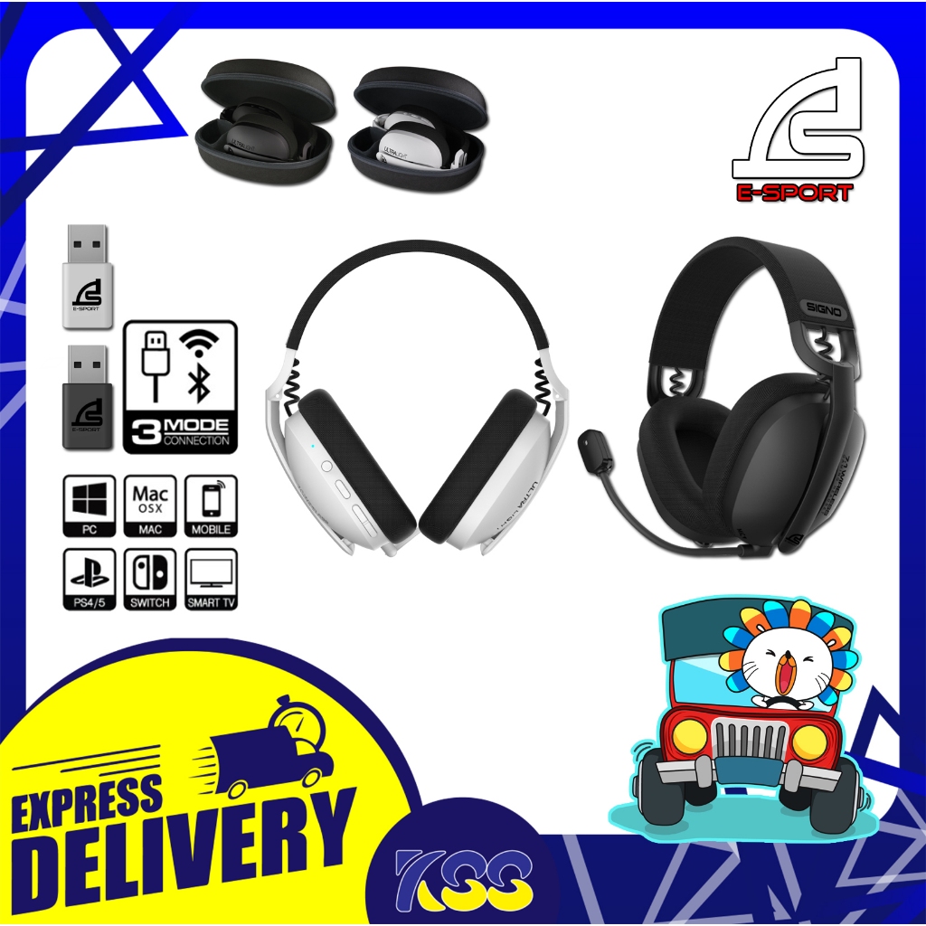 หูฟังไร้สาย เชื่อมต่อ 3 ระบบ SIGNO WIRELESS & BLUETOOTH HEADPHONE 7.1 ...