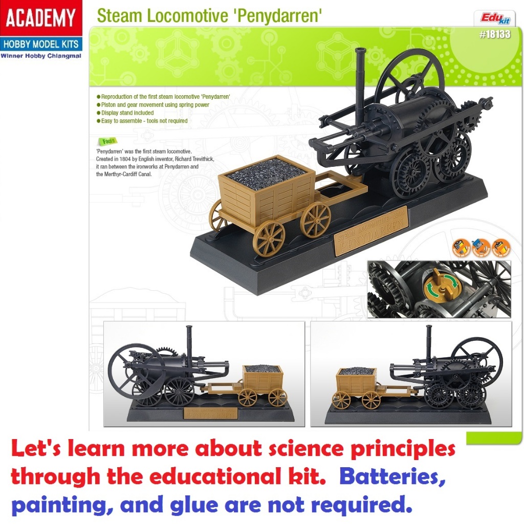 โมเดลการศึกษา Academy 18133 Steam Locomotive 'Penydarren' Education ...