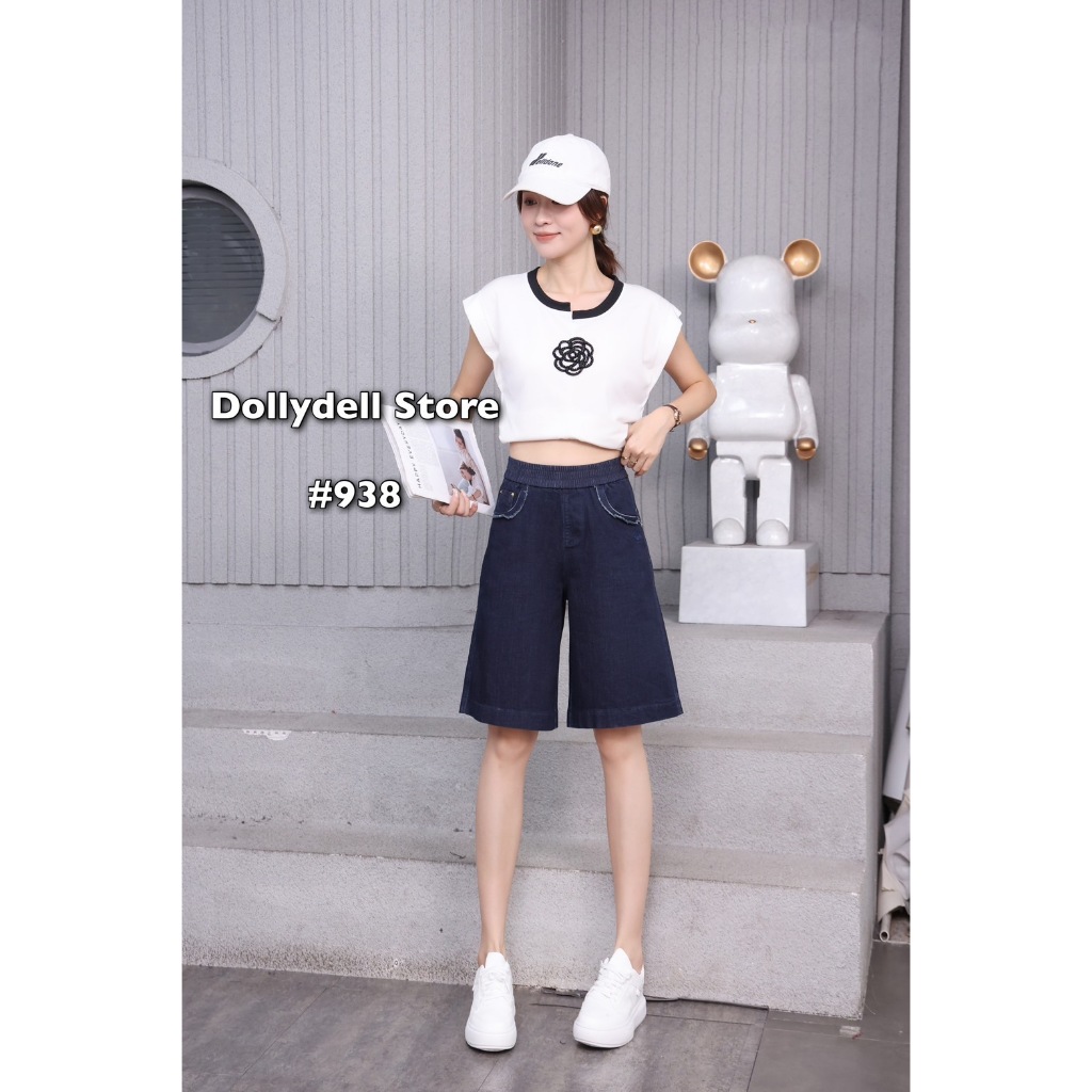 กางเกงยีนส์ 3 ส่วนดอลลี่ รุ่น#D938 มี2สี เอวยางยืด เนื้อผ้านุ่มยืดได้ ...