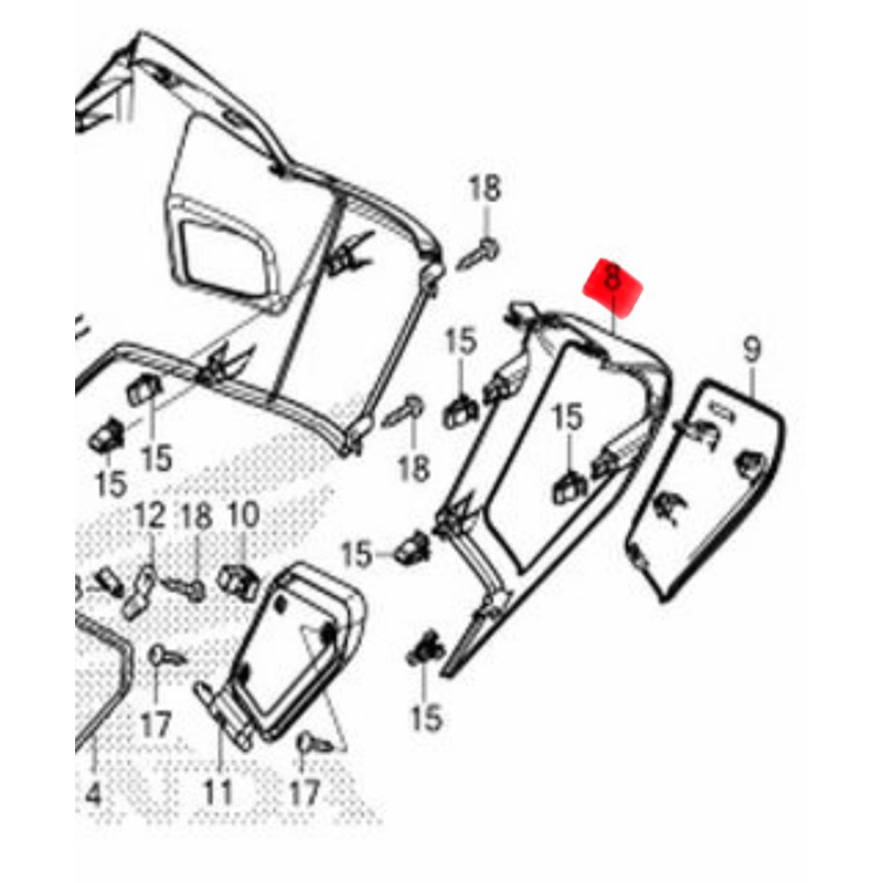 ฝาครอบตัวนอกช่องเก็บของตัวในด้านซ้าย สีขาว HONDA Pcxปี14-17 แท้ศูนย์ ...