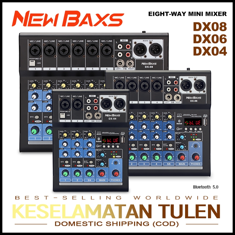 NEW BAXS DX04/DX06/DX08 เครื่องผสมสัญญาณเสียงระดับมืออาชีพ 4/6/8 ...