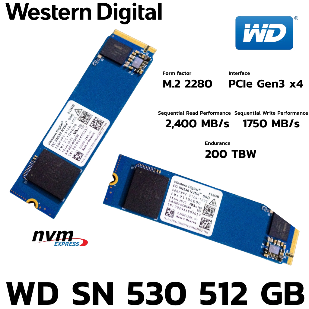 WD SN 530 512GB SSD M.2 NVMe GEN3 2280 | Shopee Thailand