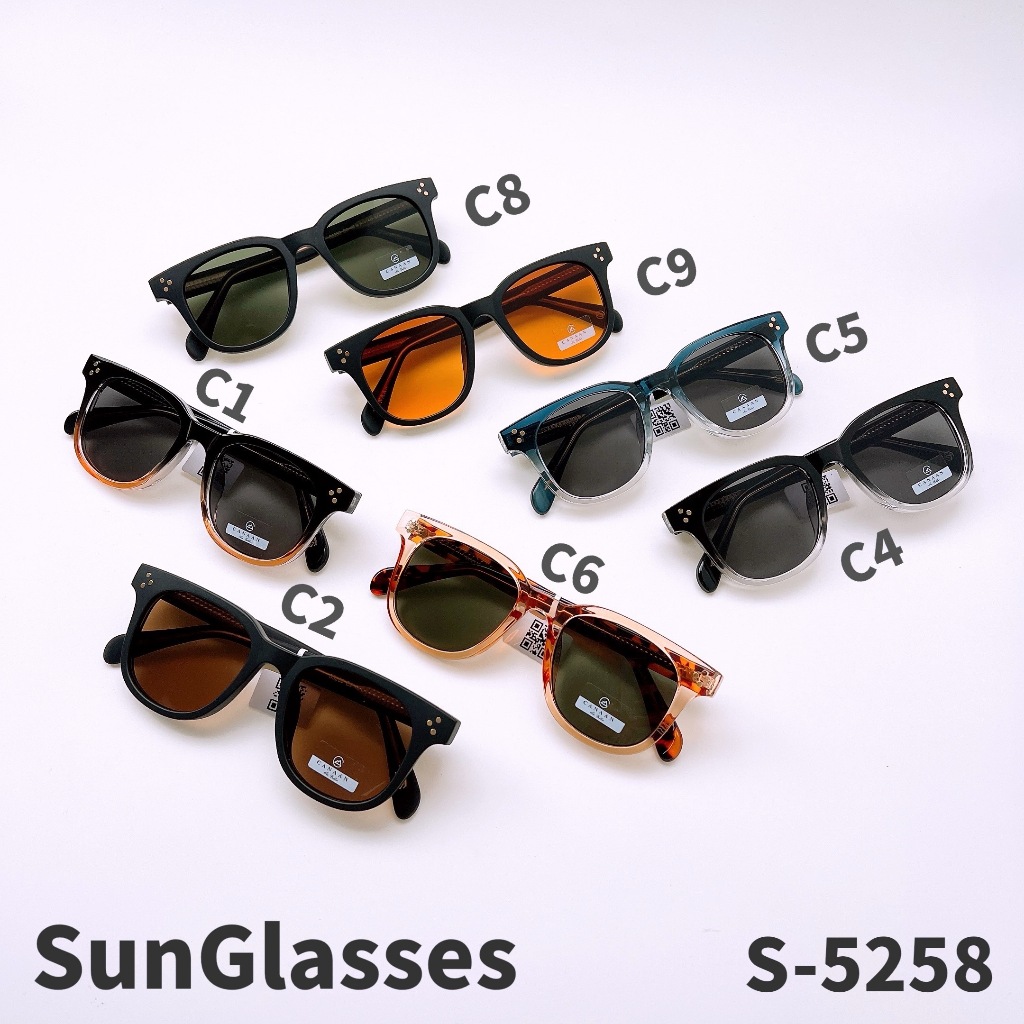 CANAAN Sunglasses แว่นกันแดดสไตล์วินเทจ S5258 ป้องกันแสงแดด วัสดุแข็งแรงใช้งานระยะยาว ใส่ได้ทุก ...