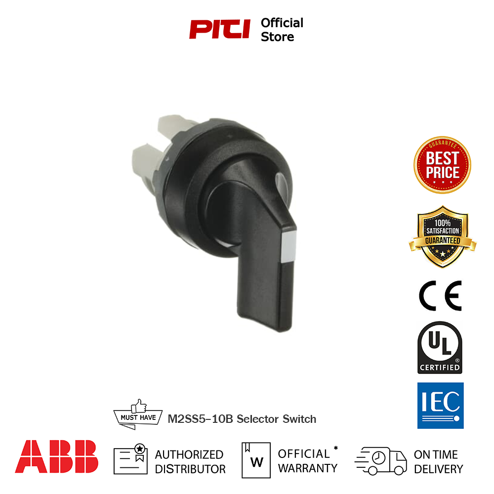 ABB M2SS5-10B-11 1NO+1NC Selector สวิตซ์ตำแหน่งแบบด้ามจับยาว 2 ตำแหน่ง บิดค้าง Modular Pilot ...
