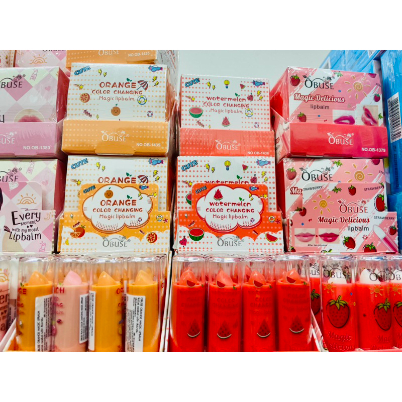 OBUSE ลิปบาล์ม โอบิวซ์ มีทั้งหมด 4 กลิ่น 1กล่อง มี 12 ชิ้น | Shopee ...