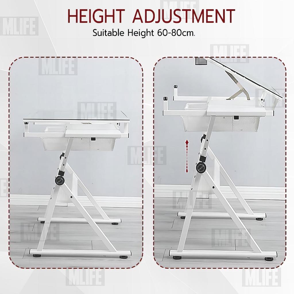 MLIFE - โต๊ะเขียนแบบ โต๊ะทํางาน ดร๊าฟไฟ A3 A2 A1 A0 - Drafting Table ...
