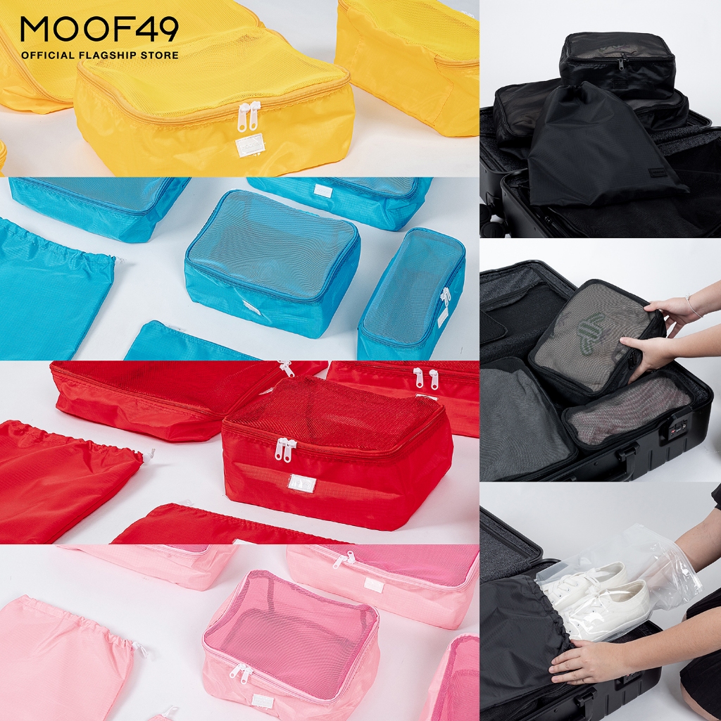 MOOF49 NEW Packing Cubes กระเป๋าจัดระเบียบแบบใหม่ เซท 6 ชิ้น สีสันสดใส | Shopee Thailand
