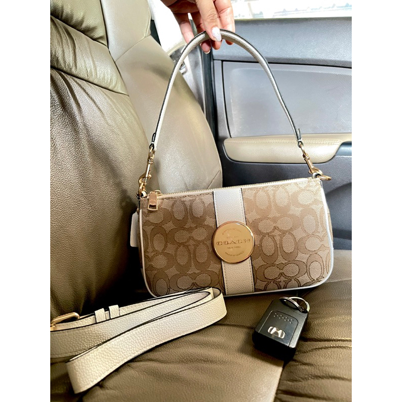 COACH LONNIE BAGUETTE IN SIGNATURE JACQUARD (COACH C8306) | Shopee Thailand