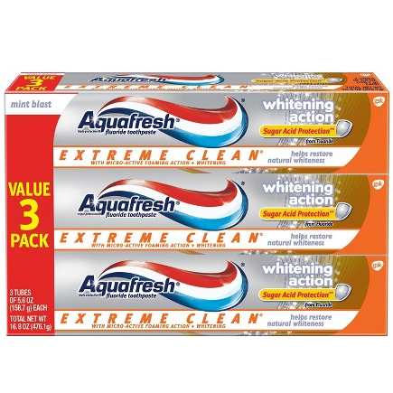 ยาสีฟัน Aquafresh Extreme Clean Whitening Action Toothpaste 5.6 oz (158.7 g) จากอเมริกา | Shopee ...