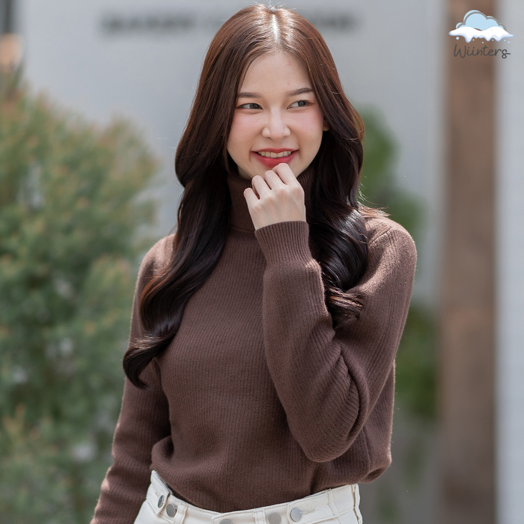 [ Anastasia Sweater - F22 ] 7 สี I เสื้อคอเต่าบุขน เสื้อไหมพรม บุขน กันหนาวติดลบ เนื้อผ้าร่อง ...