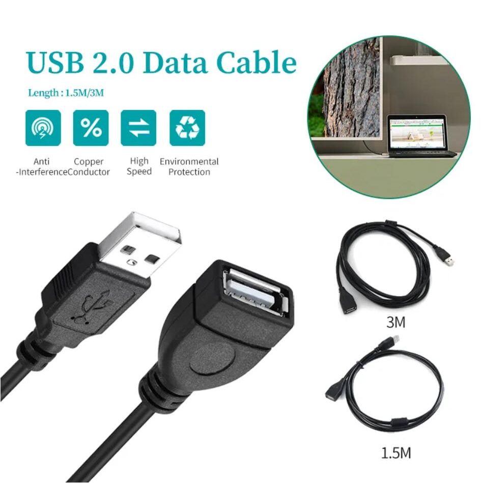 สายต่อ USB2.0 สายต่อ USB ชายหญิง, ชายหญิง, ความยาว 1.5M/3M สายต่อ USB3.0 | Shopee Thailand