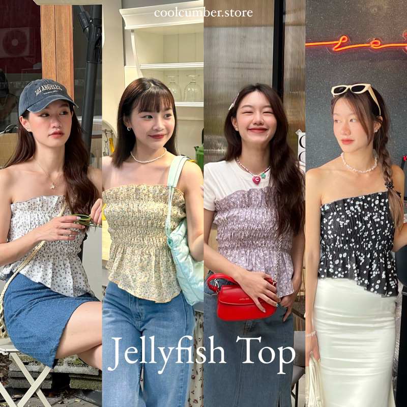 new in jellyfish top เกาะอกสม๊อคสวยจึ๊ง | Shopee Thailand