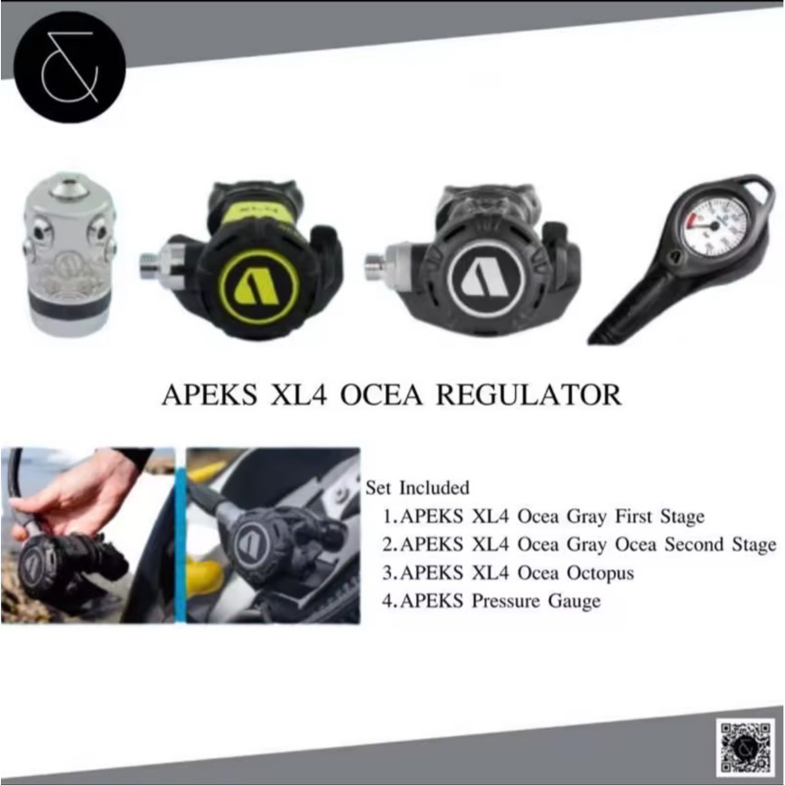 APEKS - ท่อสน็อคเกิ้ล Apeks XL4 Ocea Regulator Set (Grey) | Shopee Thailand