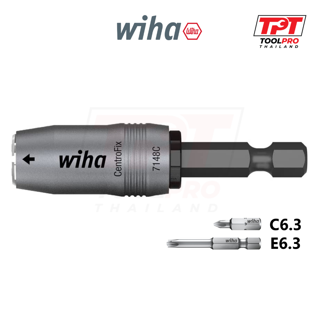 Wiha ข้อต่อดอก มีแม่เหล็ก CentroFix Force Bit Holder 1/4" (7148CF ...