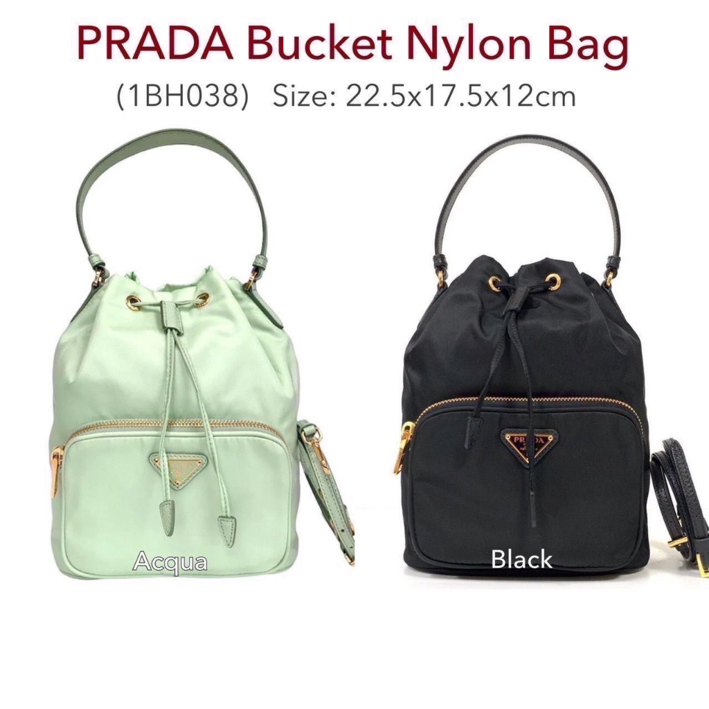 PRADA Nylon Bucket Bag ของแท้ 100% [ส่งฟรี] | Shopee Thailand