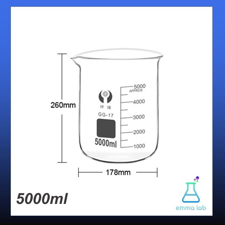 บีกเกอร์ แก้ว Glass Beaker Borosilicate Glass ขนาด 2000 3000 5000 ml | Shopee Thailand