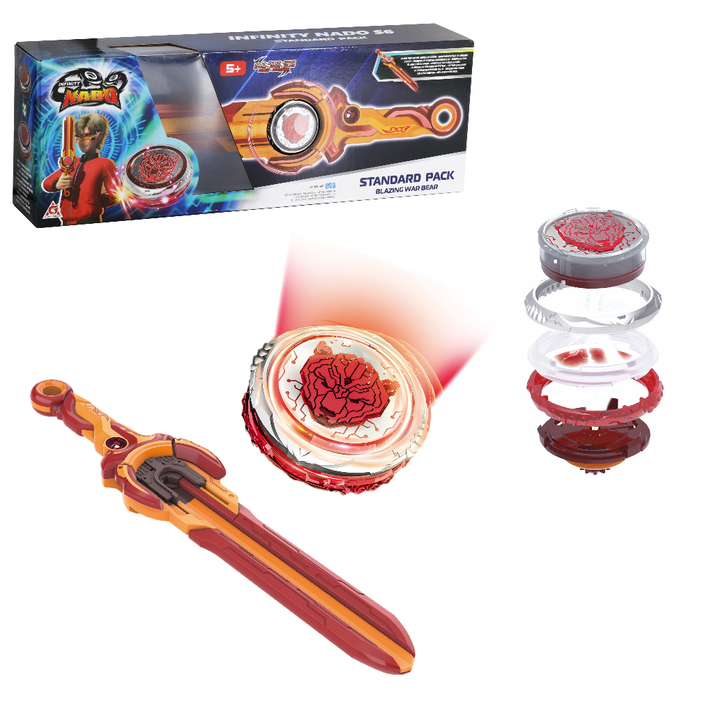 Infinity Nado 6 Standard Pack - Blazing War Bear ของเล่นนาโด้ดาบลูกข่าง ...