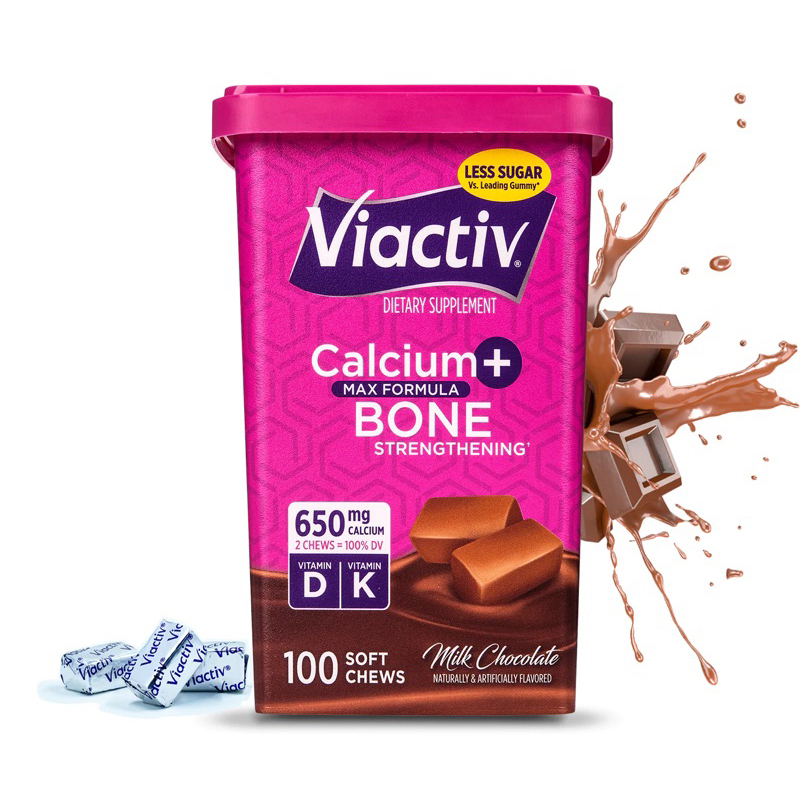*พร้อมส่ง หิ้วจากเมกา* VIACTIV Chocolate Calcium Chews 650 mg daily ...