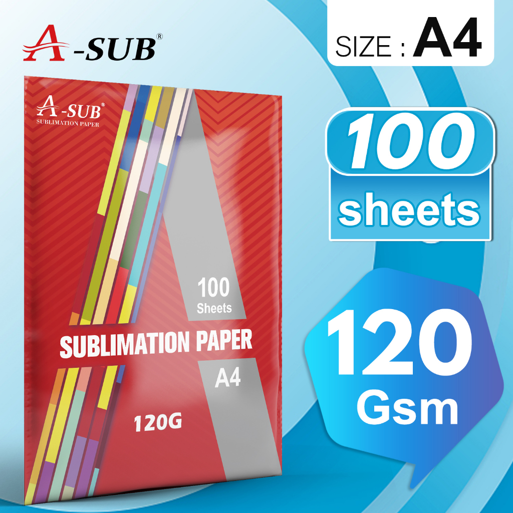 A-SUB Sublimation Transfer Paper A4 Size Heat Transfer Paper for Inkjet Printer 100 Sheets DIY ...
