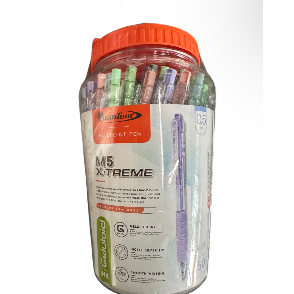 ปากกา QuanTum M5 X Treme หมึกสีน้ำเงิน 0.5 มม. 50ด้าม | Shopee Thailand