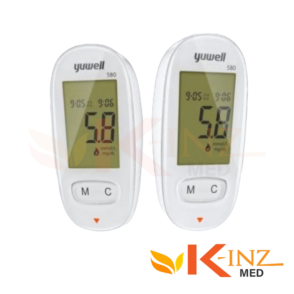 เครื่องตรวจระดับน้ำตาลในเลือด YUWELL 580 (พร้อมในชุดแถม แผ่นตรวจน้ำตาลในเลือด + เข็มเจาะเลือด 50 ...