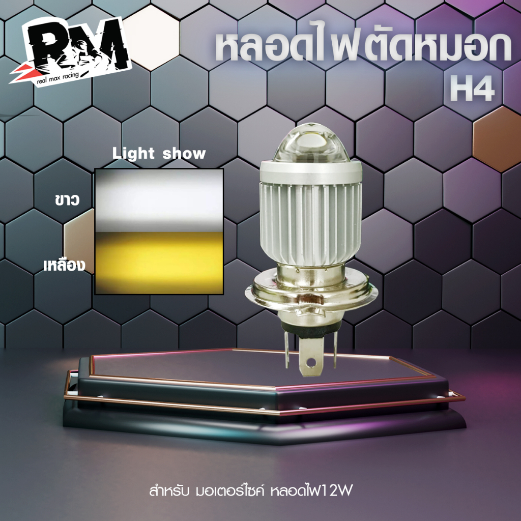 RM.racing ไฟตัดหมอก สปอตไลท์ สำหรับรถมอเตอร์ไซค์ รุ่น H4/B22 9003 ...