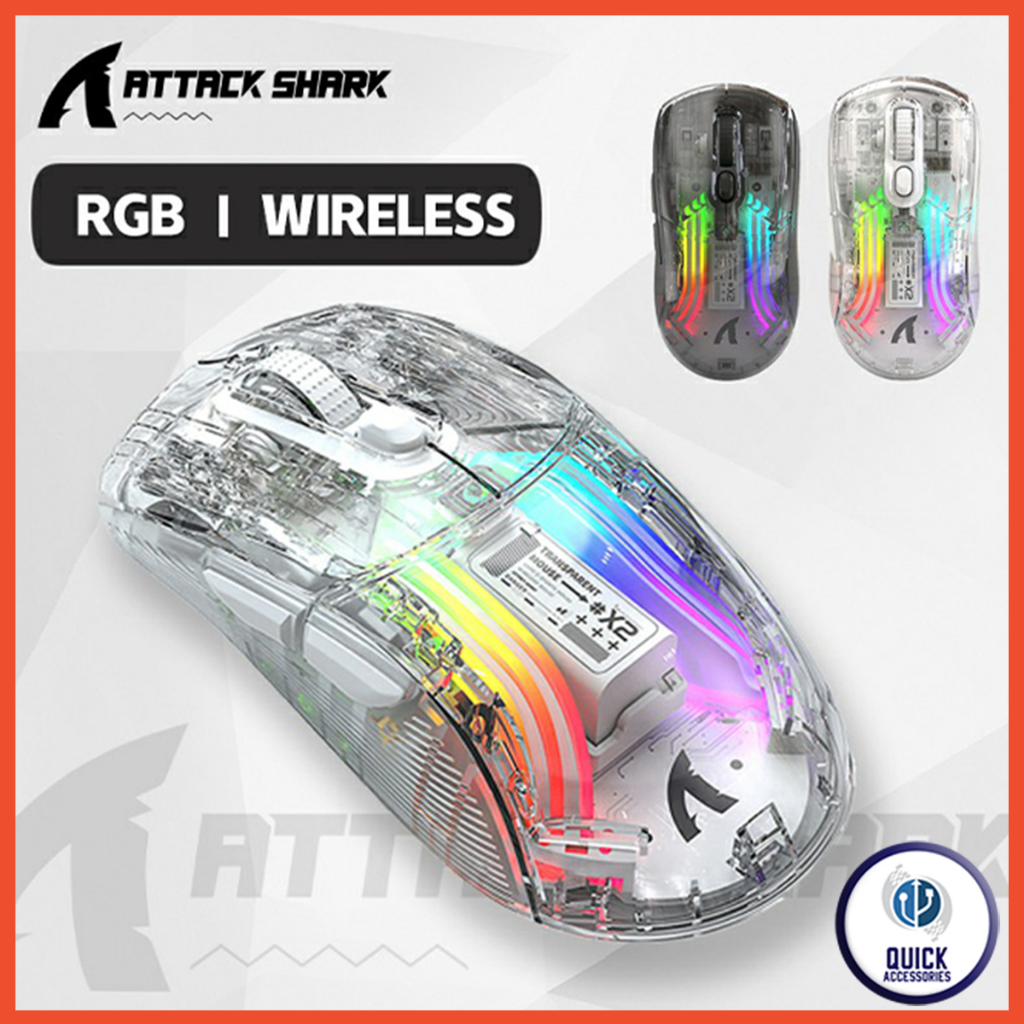 ATTACK SHARK X5 X2 เม้าส์ไร้สาย เมาส์ไร้เสียง น้ำหนักเบา Mouse RGB ...