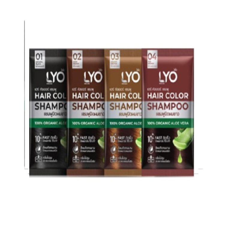 LYO HAIR COLOR SHAMPOO 30 ML.ไลโอ แชมพูปิดผมขาว แฮร์ คัลเลอร์ แชมพู 100% ออเกรนิค | Shopee Thailand