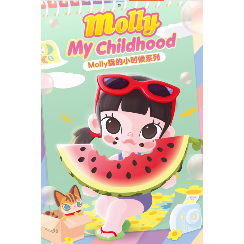 พร้อมส่ง🍉กล่องสุ่ม Molly My Childhood series ยกกล่อง📦ลุ้นซีเครท🌟POPMART ...