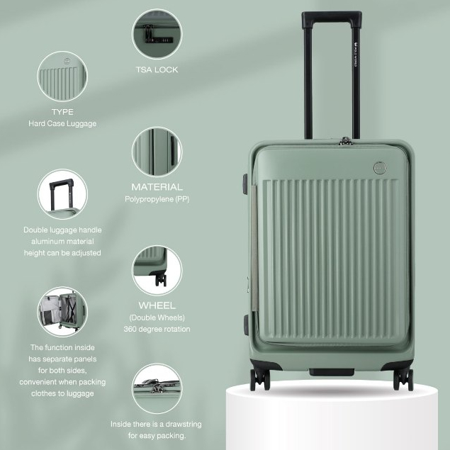 POLO WORLD กระเป๋าเดินทาง PW901 Gateway Hardcase Luggage กระเป๋าเดินทาง ...