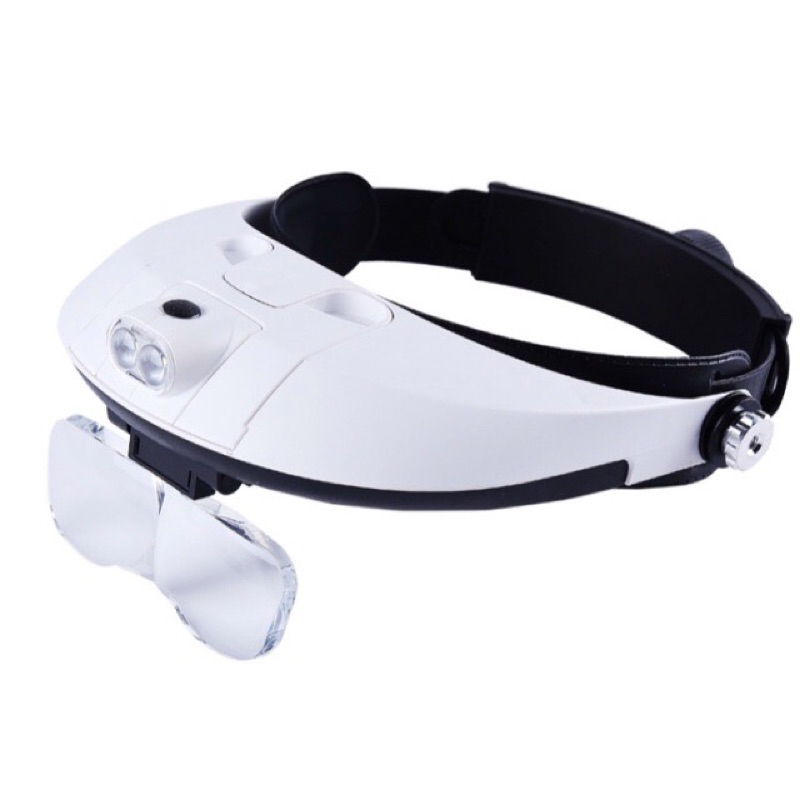 แว่นขยายสวมหัว พร้อมไฟ LED 2 LED Headband Illuminating Magnifier รุ่น ...