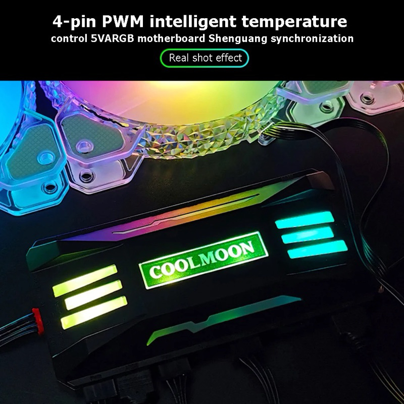 Coolmoon RGB Cooling Controller 4Pin PWM 5V 3Pin ARGB กล่องควบคุมพัดลม ...