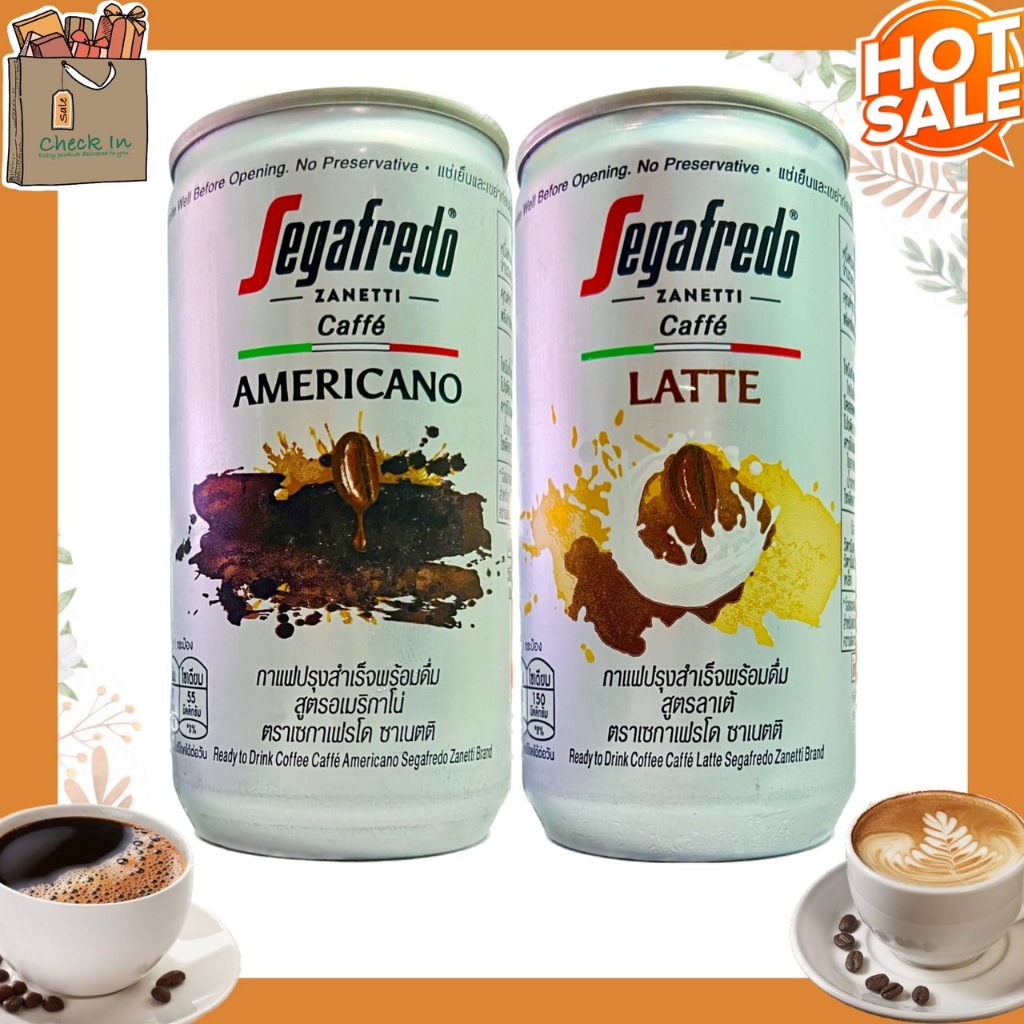 Segafredo Zanetti Caffe Americano , Latte 180 ml กาแฟ ปรุงสำเร็จรูป ...