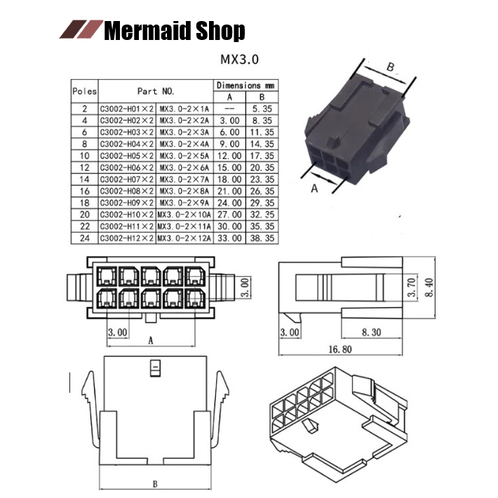 MX3.0 ปลั๊ก 2-24 ช่อง PCI-E Connector Terminal Crimp Pin Plug 5557 | Shopee Thailand