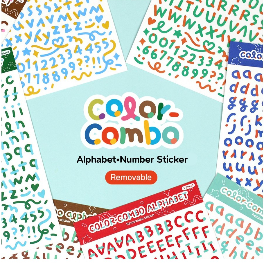 Color Combo Alphabet & Number Sticker สติ๊กเกอร์ | Shopee Thailand