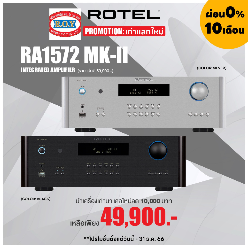 Rotel RA-1572 MKII Integrated Amplifier 120W | Shopee Thailand