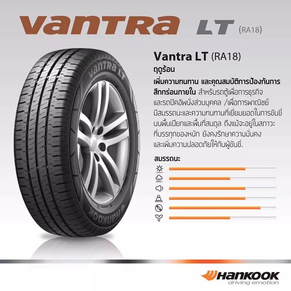 ยางรถยนต์ HANKOOK 215/65 R16 รุ่น VANTRA LT (RA18) 8PR 109/107R (จัดส่ง ...