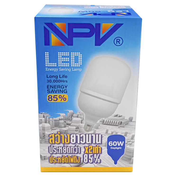 NPV หลอดไฟ LED ขั้ว E27 แสงขาว แสงเหลือง 20W 30W 45W 60W รุ่น CL05 | Shopee Thailand
