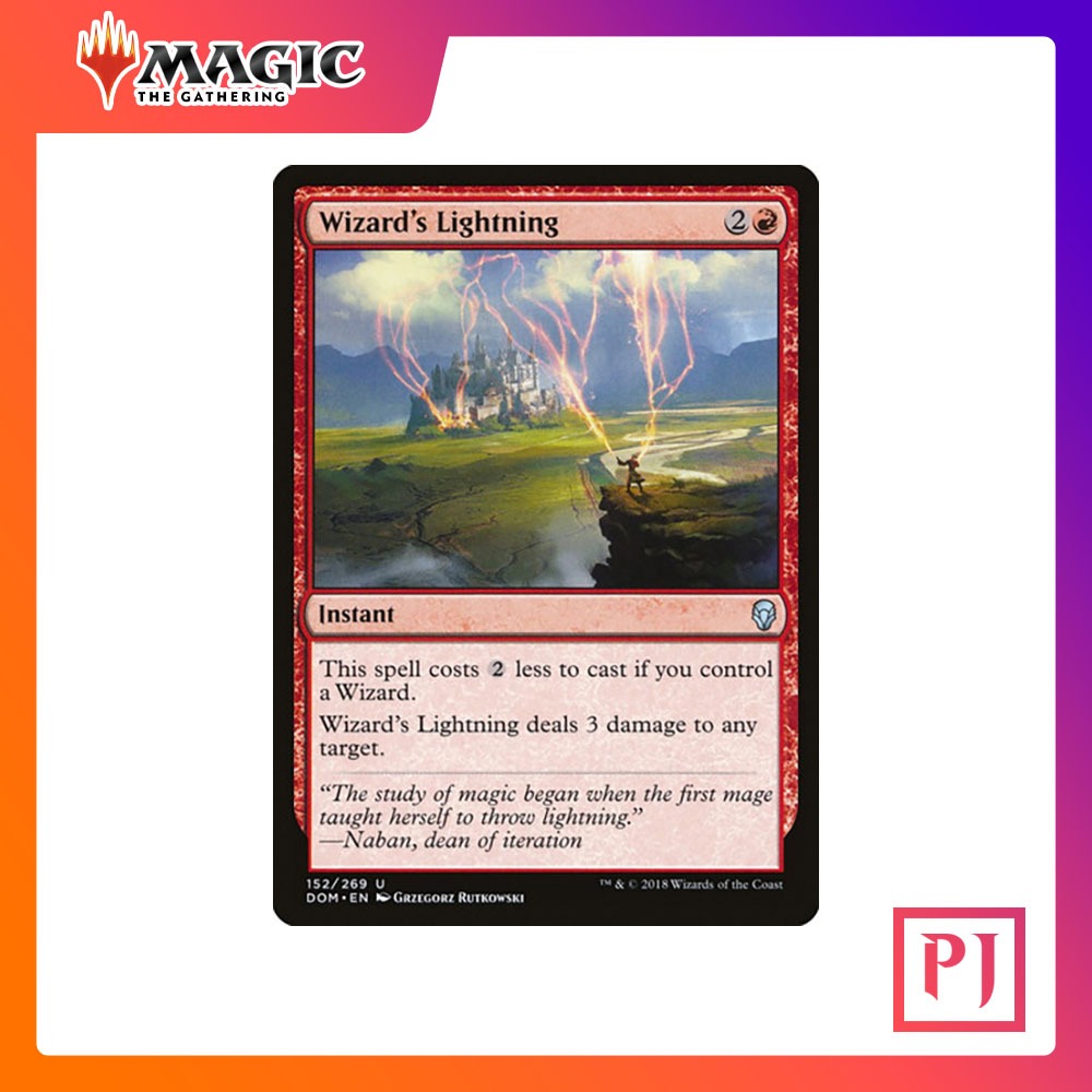[MTG] Wizard's Lightning [DOM] [RED] [UNCOM] [NORMAL] [ENG] (การ์ดเมจิค ...