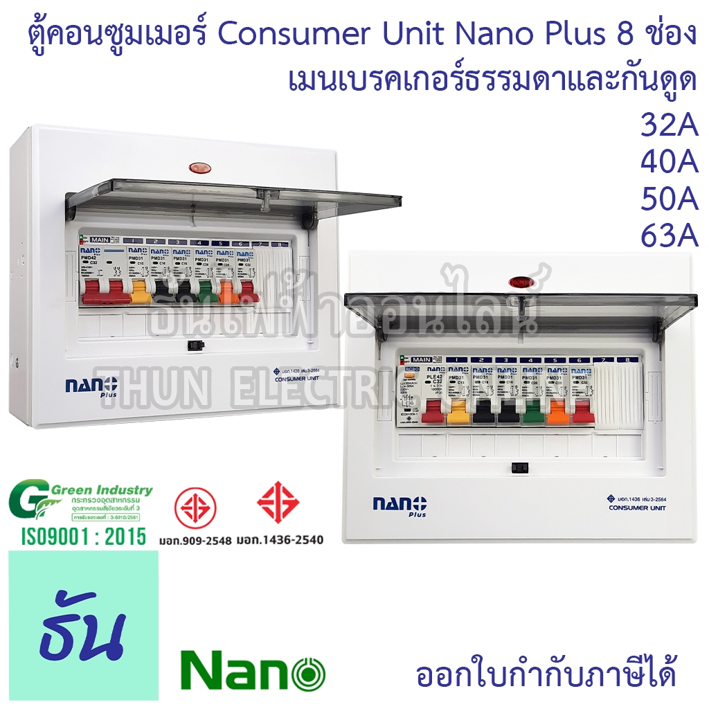 Nano ตู้คอนซูมเมอร์ NANO NNP-CM NNP-CR Plus 8 ช่อง เมนธรรมดา MCB /กัน ...