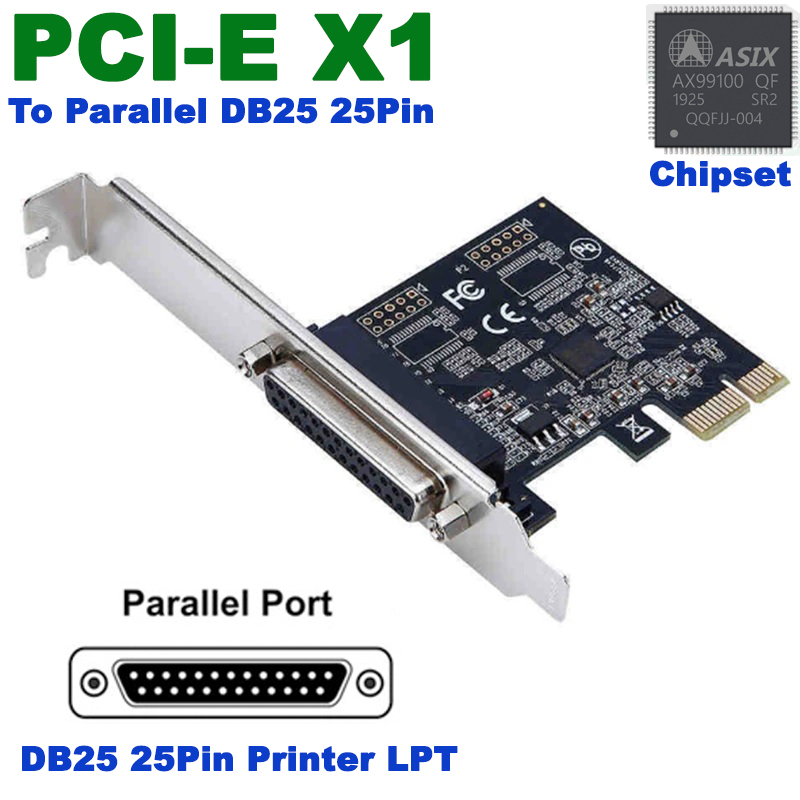 การ์ด PCI-E to DB25 PCI-e PCI Express Parallel DB25 25Pin Printer LPT ...