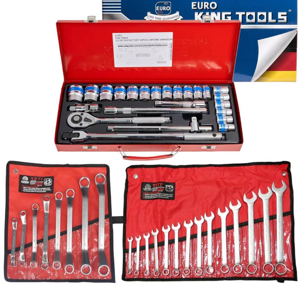Euro King Tools ชุดบล็อก 24 ชิ้น+ประแจyeti+แหวนyeti ได้3อย่าง | Shopee ...