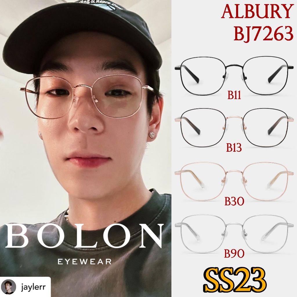 SS23 BOLON กรอบแว่นสายตา รุ่น Albury BJ7263 B11 B13 B30 B90 [ฺAlloy/Alloy+Acetate] แว่นของญาญ่า ...
