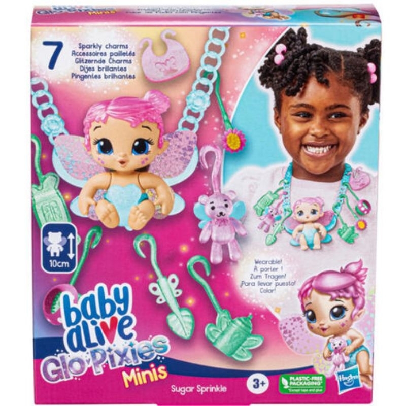 Baby Alive Glo Pixies Minis Carry ‘n Care Necklace, Sugar Sprinkle ...