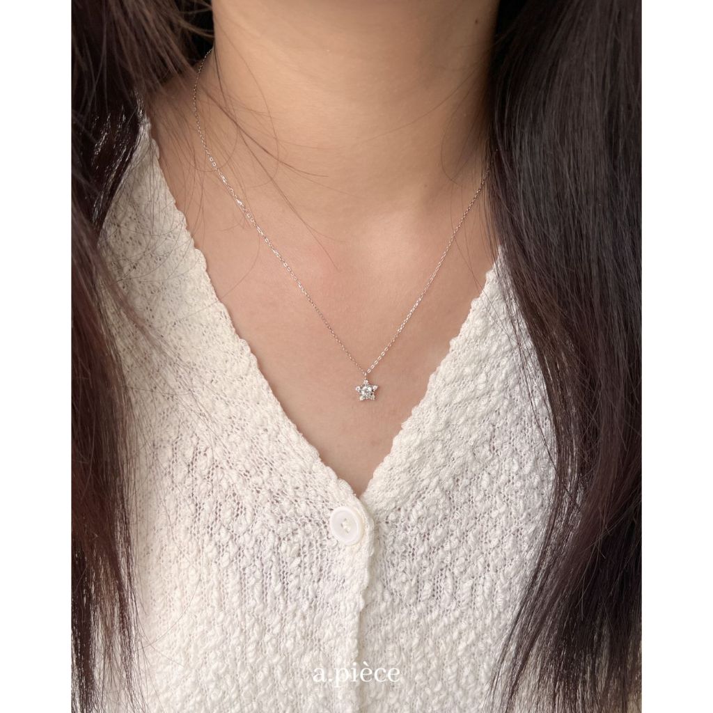 A.piece สร้อยเงินแท้ [all silver 925] Starry necklace | Shopee Thailand